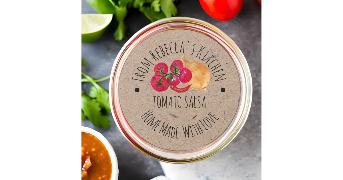 Personalized Homemade Salsa Canning label | Zazzle