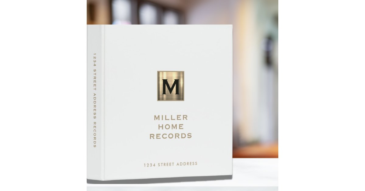 Personalized Homeowner Records Binder in White | Zazzle