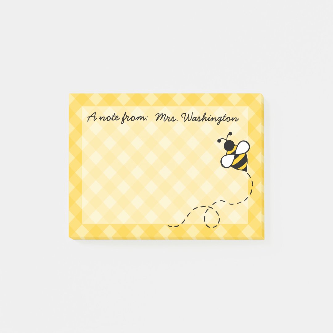 Personalized Honey Bee Post It Notes | Zazzle