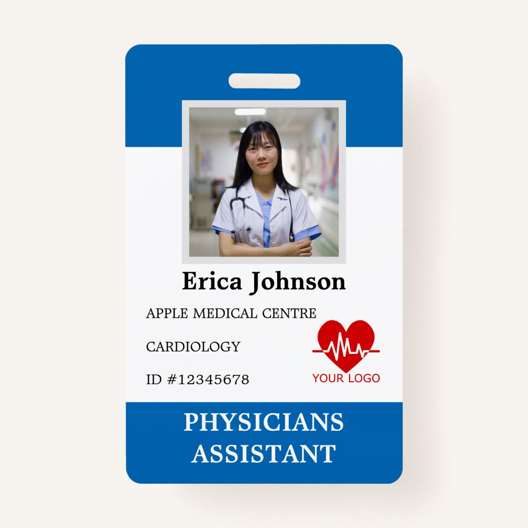 Personalized Hospital Employee Logo & Photo ID Badge | Zazzle