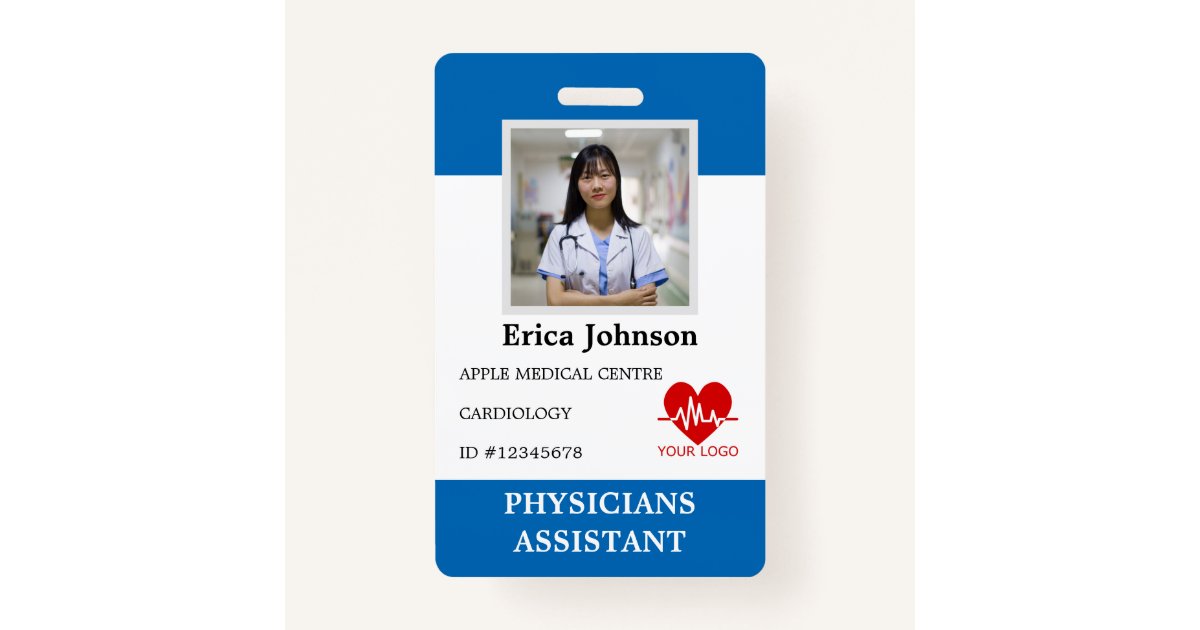 Personalized Hospital Employee Logo & Photo ID Badge | Zazzle