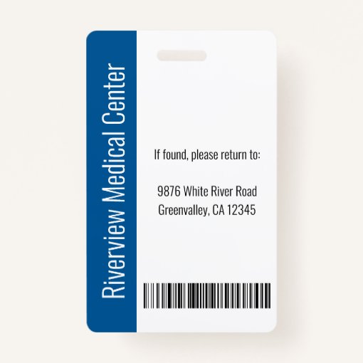 Personalized Hospital Employee Logo & Photo ID Badge | Zazzle