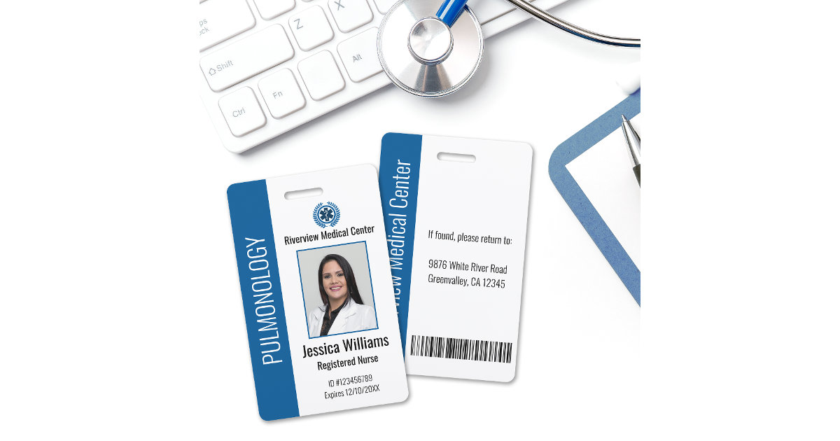 Personalized Hospital Employee Logo & Photo ID Badge | Zazzle