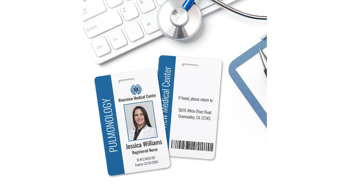Personalized Hospital Employee Logo & Photo ID Badge | Zazzle