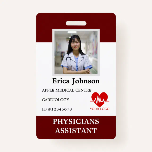 Personalized Hospital Employee Logo & Photo ID ID Badge | Zazzle