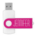 Personalized, Hot Pink USB Flash Drive | Zazzle