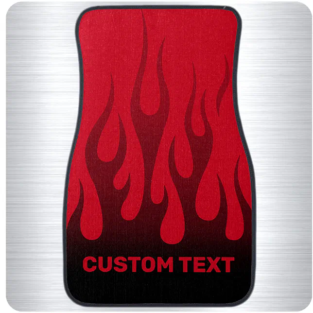 Personalized Hot Rod Flames Custom Red Racing Car Floor Mat | Zazzle