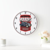 Personalized Hot Rod Garage Large Clock | Zazzle