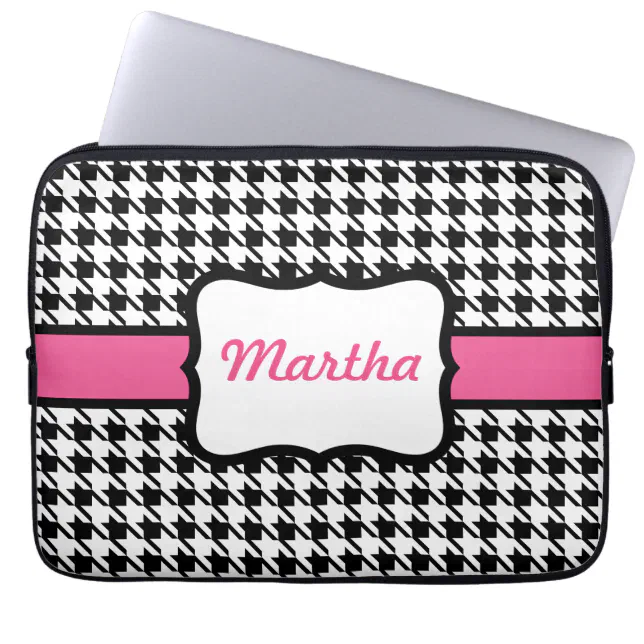 Personalized Houndstooth Laptop Case | Zazzle