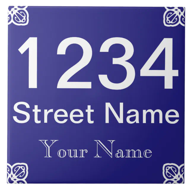 Personalized House Number Ceramic Tile | Zazzle