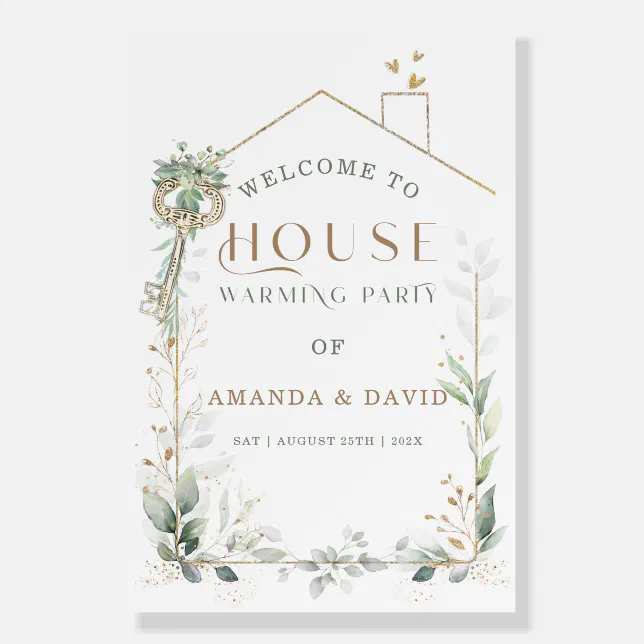Personalized House Warming Party Welcome Template Foam Board | Zazzle