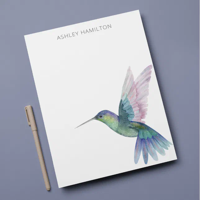 Personalized Hummingbird Watercolor Note Card | Zazzle