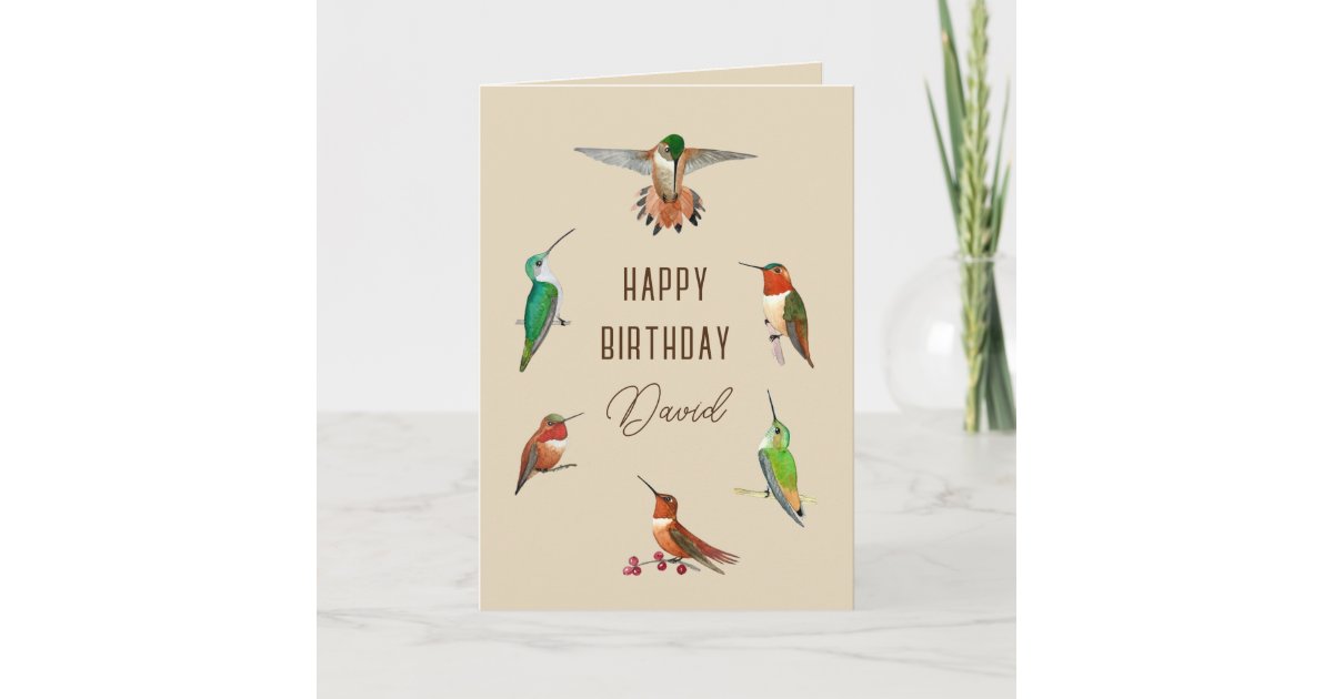 Personalized Hummingbirds Birthday Card | Zazzle