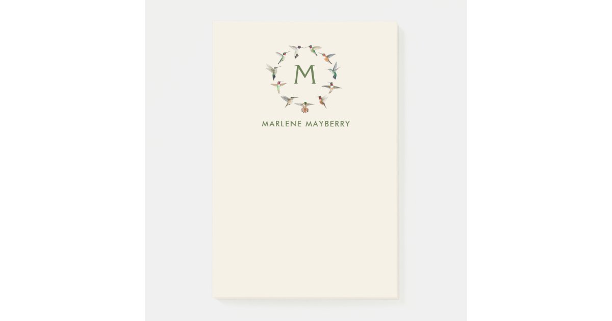 Personalized Hummingbirds Post-it Notes | Zazzle