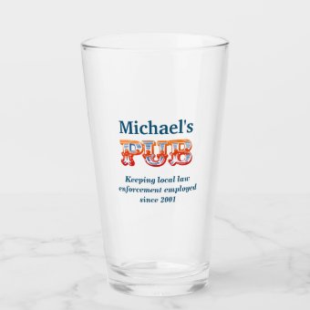 Personalized Humorous Pub Glass | Zazzle