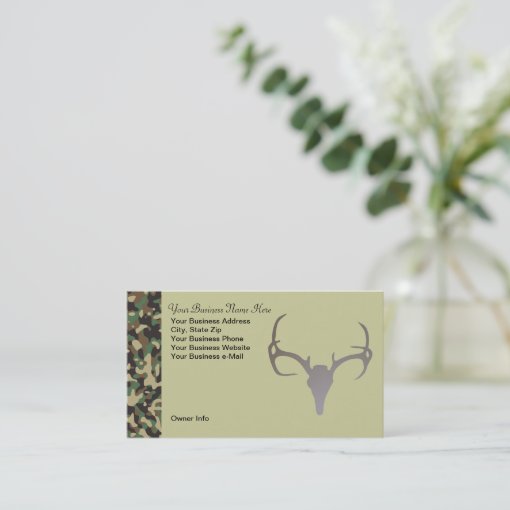 Personalized Hunting Theme Camo Deer Business Card | Zazzle