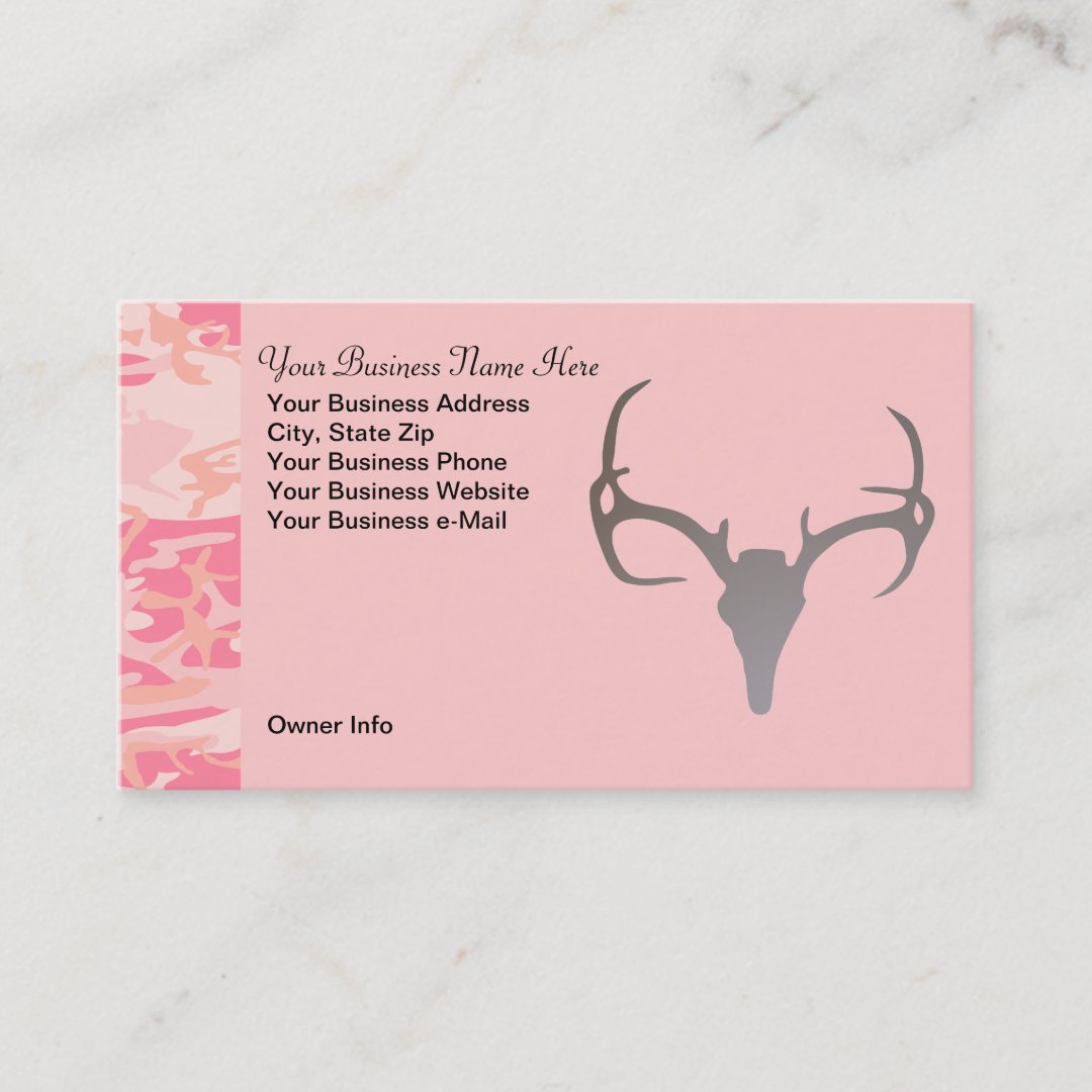 Personalized Hunting Theme Camo Deer Business Card | Zazzle