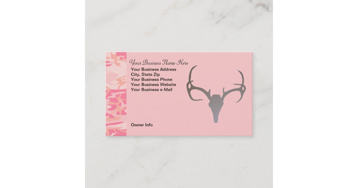 Personalized Hunting Theme Camo Deer Business Card | Zazzle