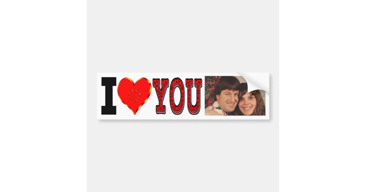 Personalized I Love You Bumper Sticker | Zazzle