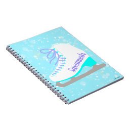 Personalized Ice Skate Blue Snow Figure Skating Notebook | Zazzle