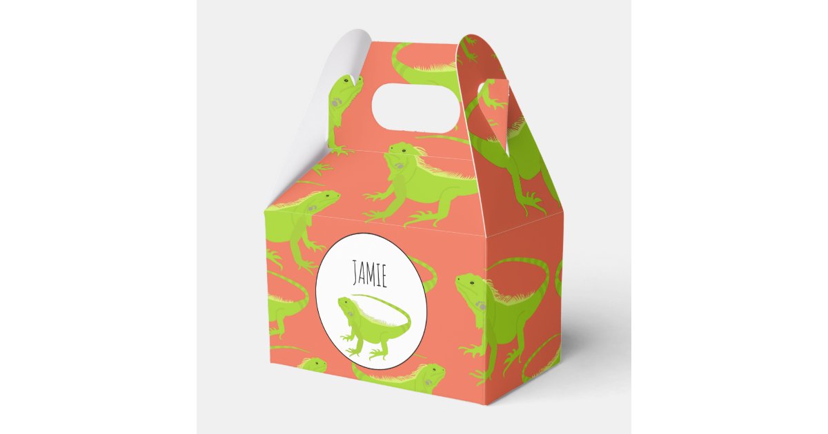 Personalized Iguana Lizard Pattern Favor Boxes | Zazzle