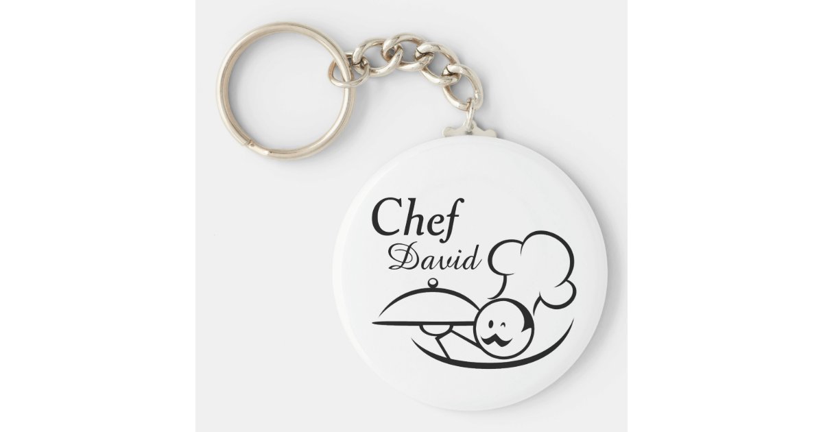 Personalized Illustrated Chef Keychain | Zazzle