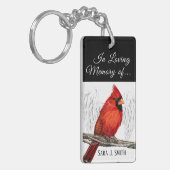 Personalized In Loving Memory Cardinal Keychain | Zazzle