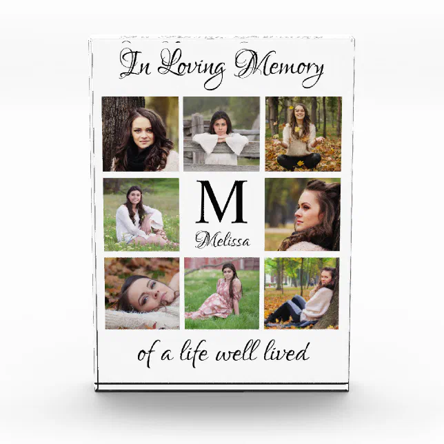 Personalized In Loving Memory Keepsake Memorial Photo Block | Zazzle
