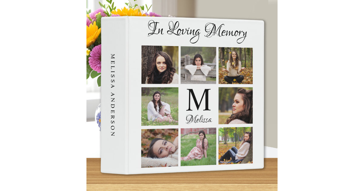 Personalized In Loving Memory Memorial Photo Album 3 Ring Binder | Zazzle