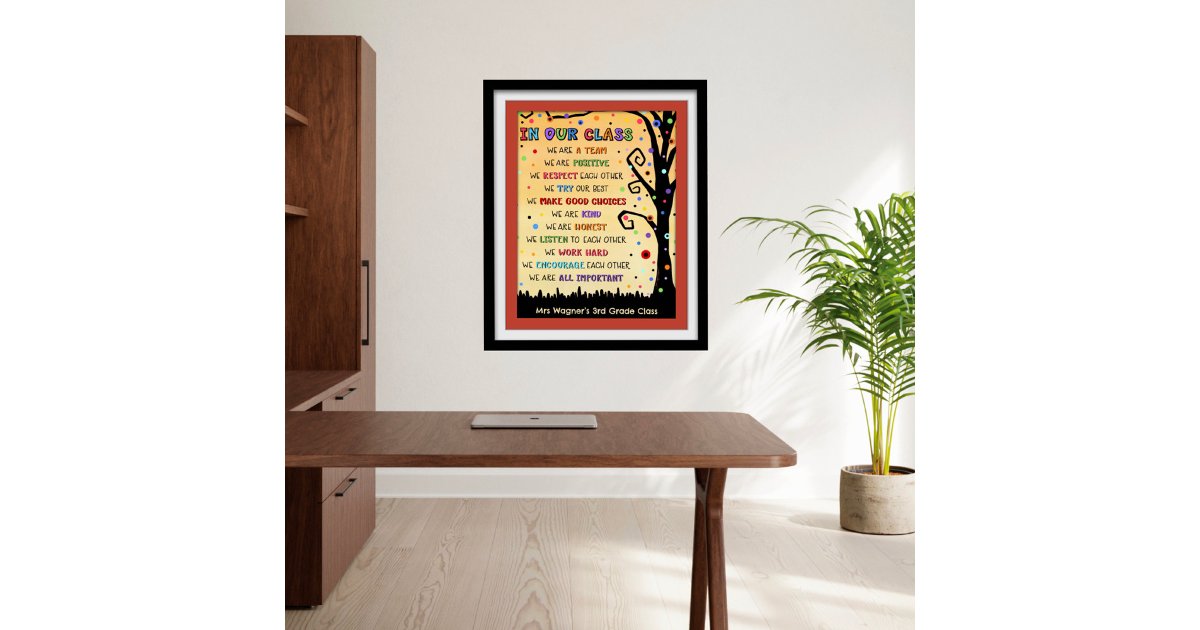 Personalized ‘In Our Class’ Motivational Classroom Poster | Zazzle
