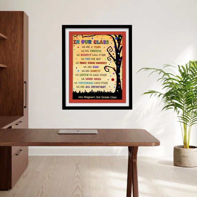 Personalized ‘In Our Class’ Motivational Classroom Poster | Zazzle