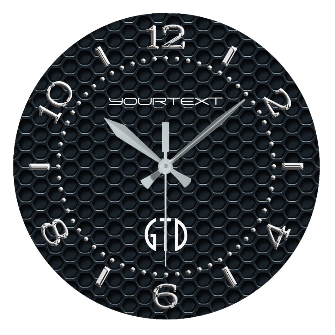 Personalized Industrial Automotive Textures Black Large Clock | Zazzle