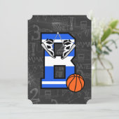 Personalized Initial Basketball Letter B Invitation | Zazzle
