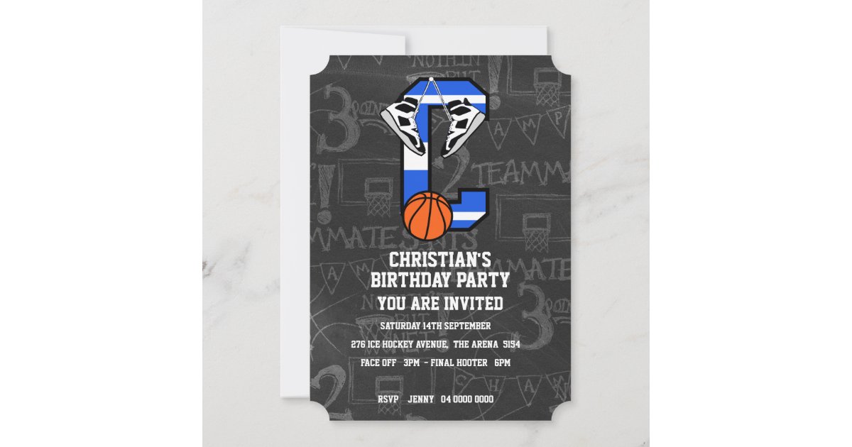Personalized Initial Basketball Letter C Invitation | Zazzle