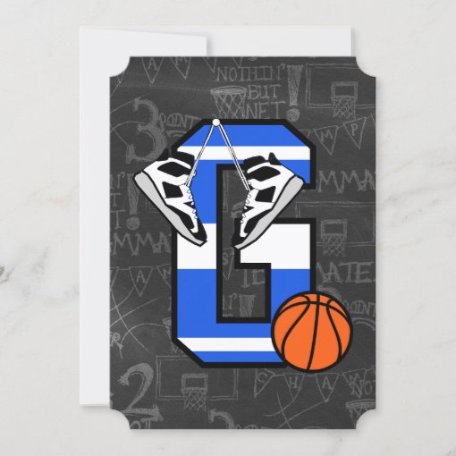Personalized Initial Basketball Letter G Invitation | Zazzle