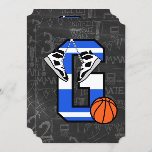 Personalized Initial Basketball Letter G Invitation | Zazzle