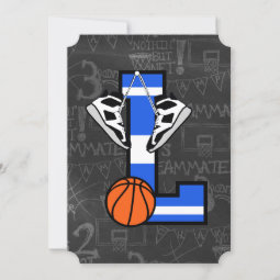 Personalized Initial Basketball Letter L Invitation | Zazzle