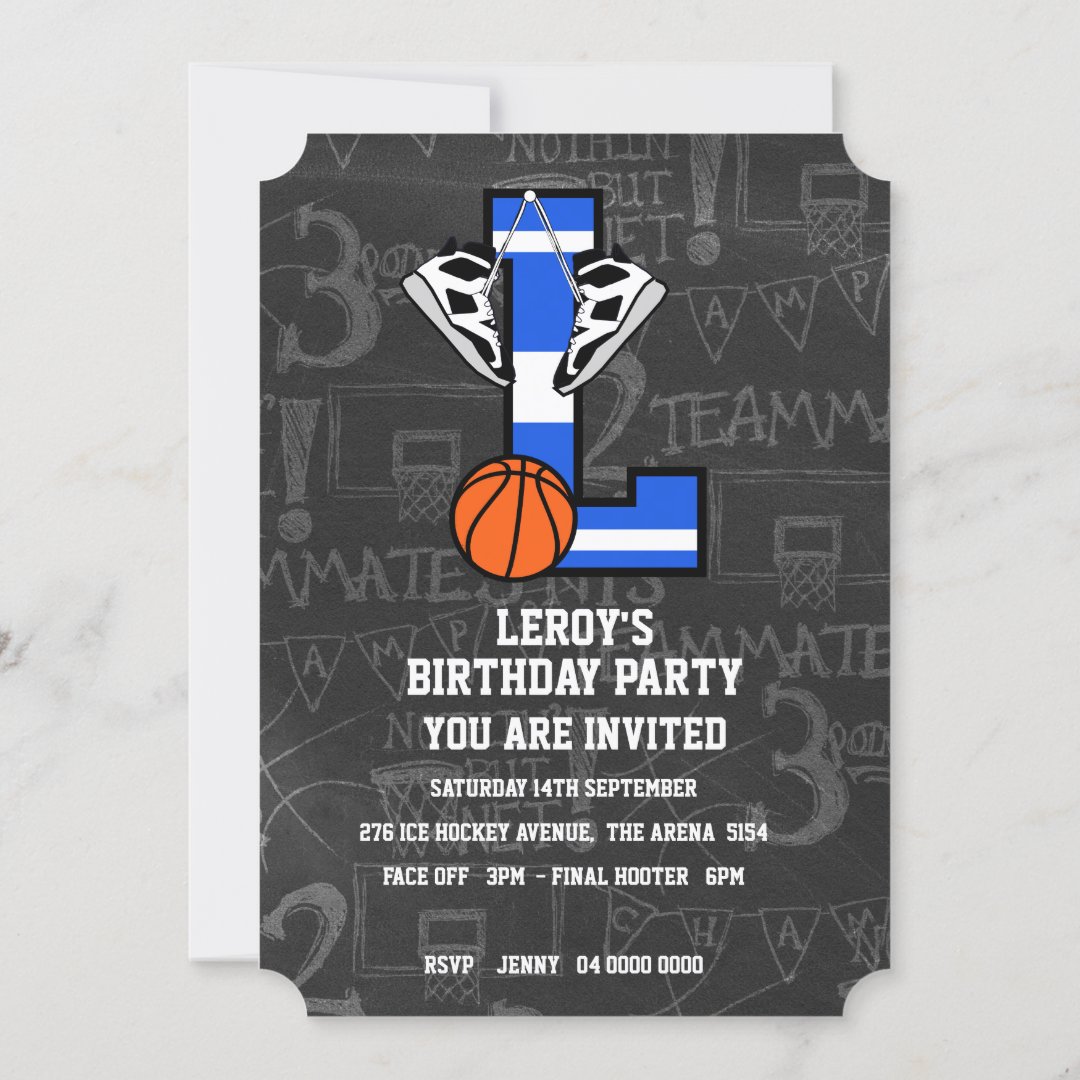 Personalized Initial Basketball Letter L Invitation | Zazzle