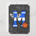 Personalized Initial Basketball Letter M Invitation | Zazzle