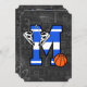 Personalized Initial Basketball Letter M Invitation | Zazzle