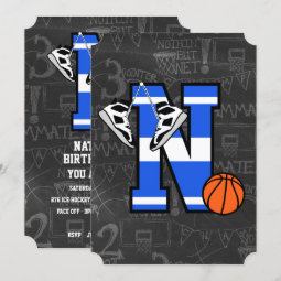 Personalized Initial Basketball Letter N Invitation | Zazzle