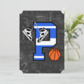 Personalized Initial Basketball Letter P Invitation | Zazzle