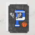 Personalized Initial Basketball Letter P Invitation | Zazzle