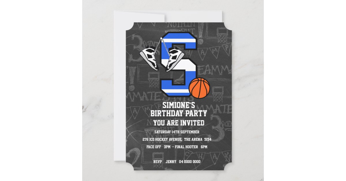 Personalized Initial Basketball Letter S Invitation | Zazzle