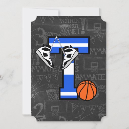 Personalized Initial Basketball Letter T Invitation | Zazzle