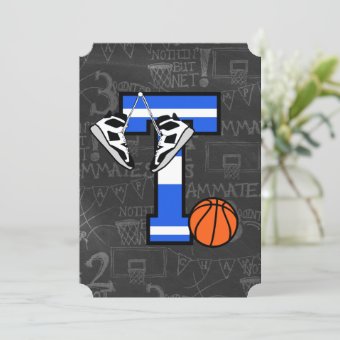 Personalized Initial Basketball Letter T Invitation | Zazzle