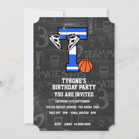 Personalized Initial Basketball Letter T Invitation | Zazzle.com
