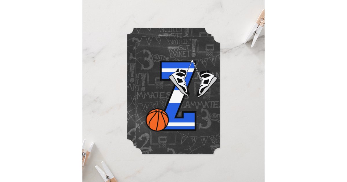 Personalized Initial Basketball Letter Z Invitation | Zazzle