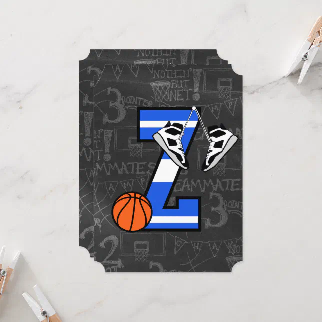 Personalized Initial Basketball Letter Z Invitation | Zazzle