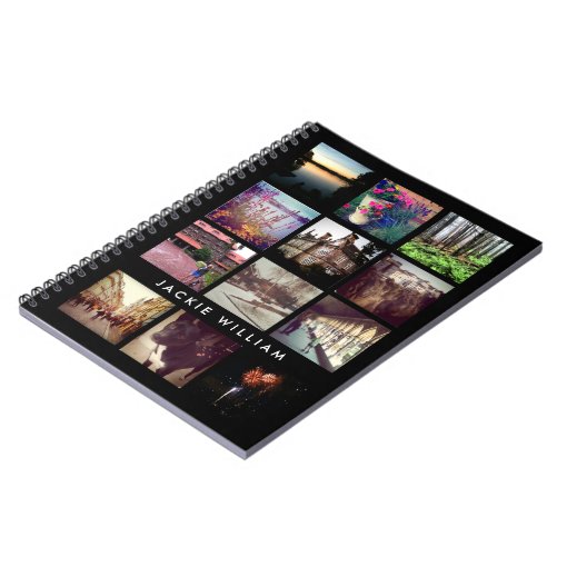 Personalized Instagram Photo Black Notebook | Zazzle